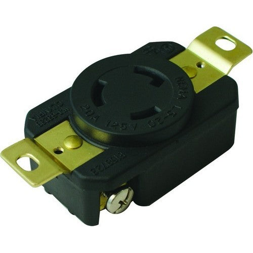 L5-20R TWIST LOCK WALL MOUNT RECEPTACLES - 2 POLE 3 WIRE 20A 125V ...