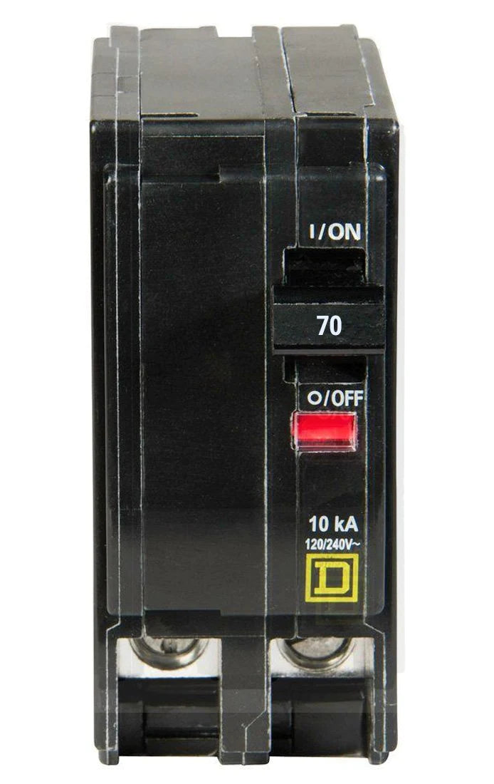 SQUARE D MINI CIRCUIT BREAKER 70A 2 POLE PLUG IN MOUNT QO270 TYPE QO ...
