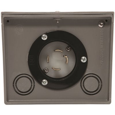 GENERAC 30-AMP 125/250-VOLT RAINTIGHT POWER INLET BOX WITH SPRING-LOAD ...